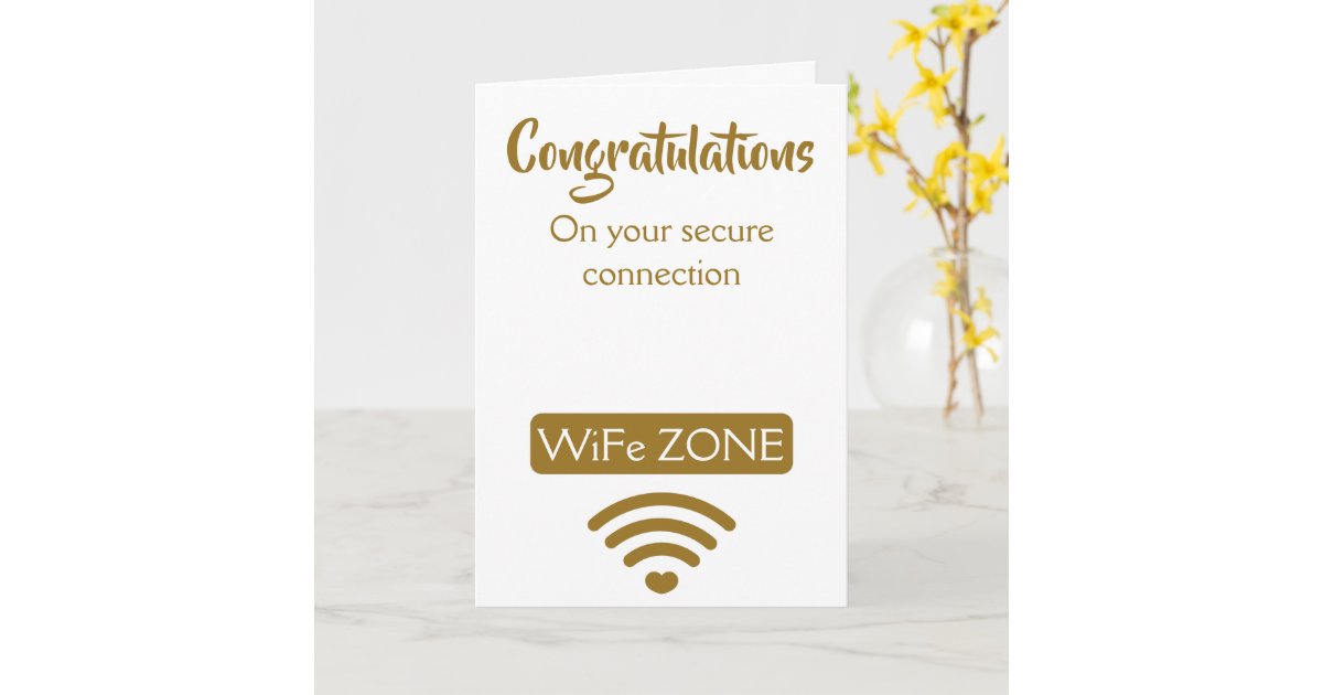 Funny wedding congratulations WiFi pun wedding Card | Zazzle
