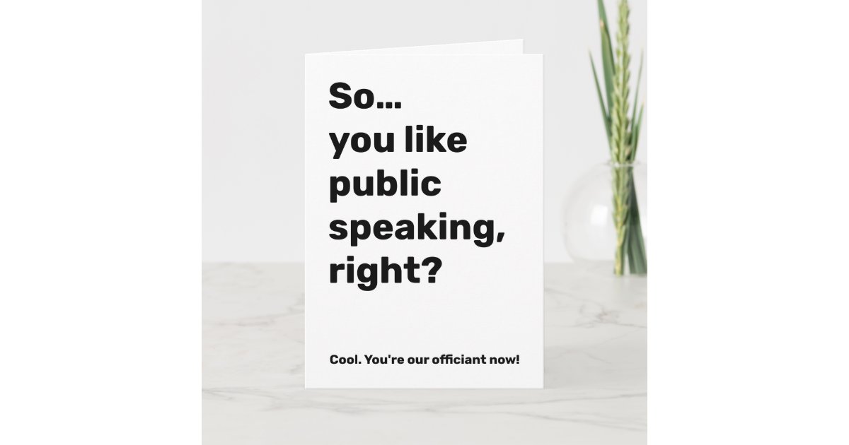 Funny Wedding Officiant Proposal Greeting Card | Zazzle