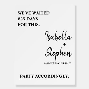 Funny Wedding Party Minimalist Modern Welcome Sign | Zazzle