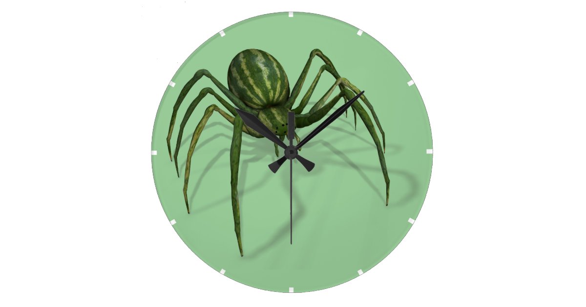 Funny Weird WaterMelon Spider Large Clock | Zazzle.com