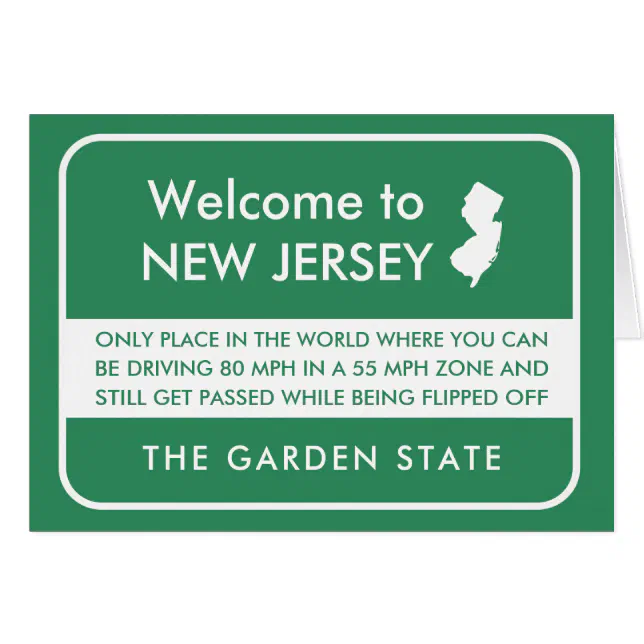 Funny Welcome to New Jersey Greeting Card | Zazzle