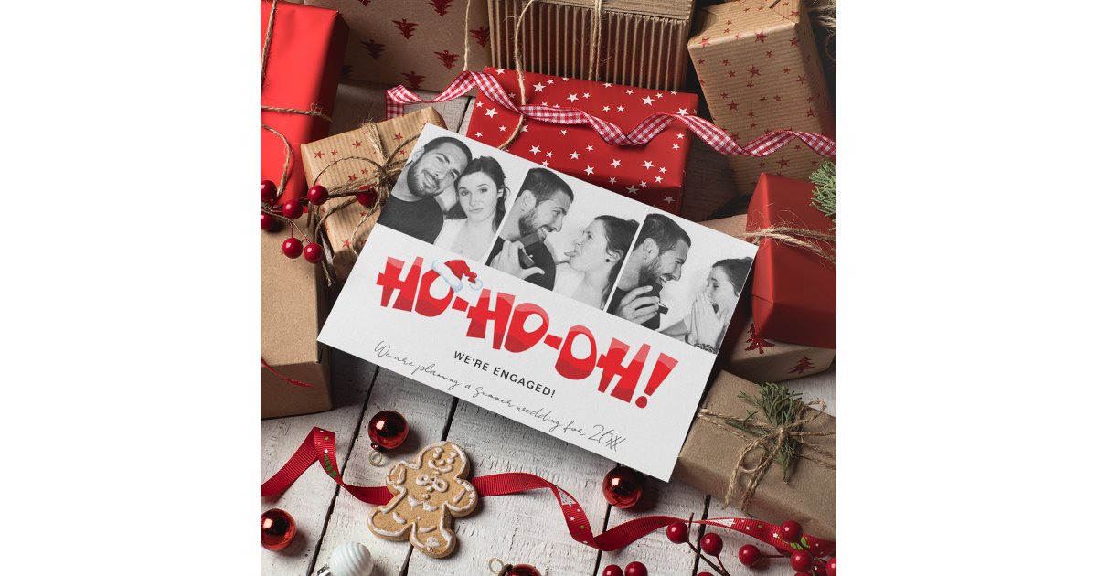 Funny We're Engaged Photo Christmas Holiday Postcard | Zazzle
