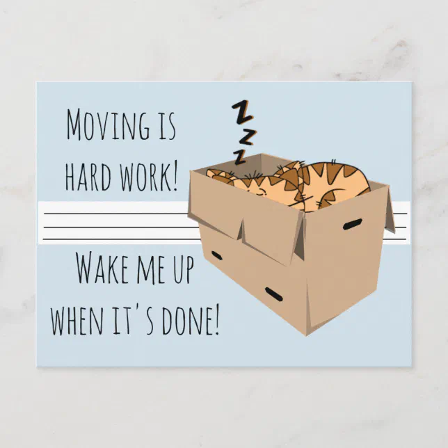 Funny "We're Moving" Cat New Address Announcements | Zazzle