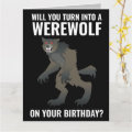 FUNNY WEREWOLF BIRTHDAY CARD CARDS | Zazzle