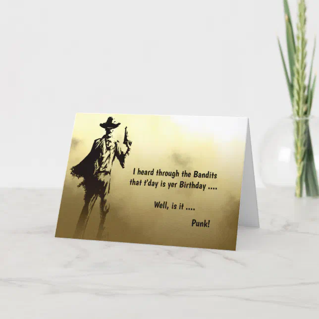 Funny Western Cowboy Birthday Card | Zazzle