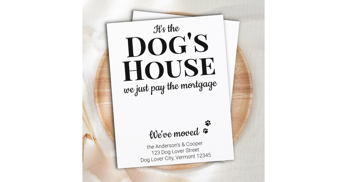 Funny We've Moved Dog Moving Announcement Postcar Postcard | Zazzle