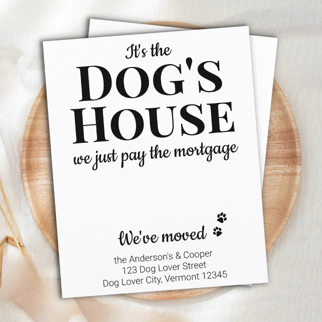 Funny We've Moved Dog Moving Announcement Postcar Postcard | Zazzle
