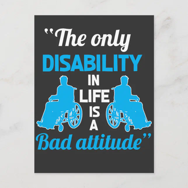 Funny Wheelchair Handicap Gift Positive Disability Postcard | Zazzle