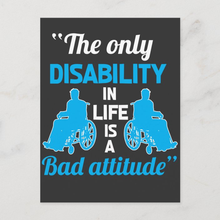Funny Wheelchair Handicap Gift Positive Disability Postcard | Zazzle.com