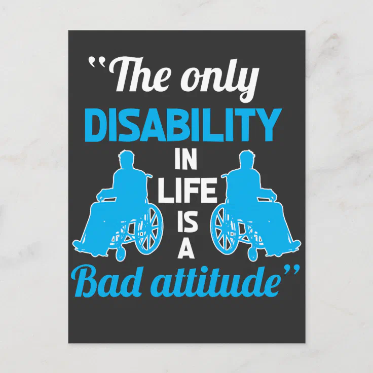 Funny Wheelchair Handicap Gift Positive Disability Postcard | Zazzle