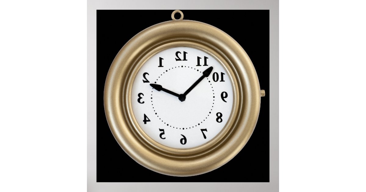 Funny white rabbit's clock poster | Zazzle
