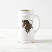 Funny wild boar razorback cartoon illustration beer stein | Zazzle
