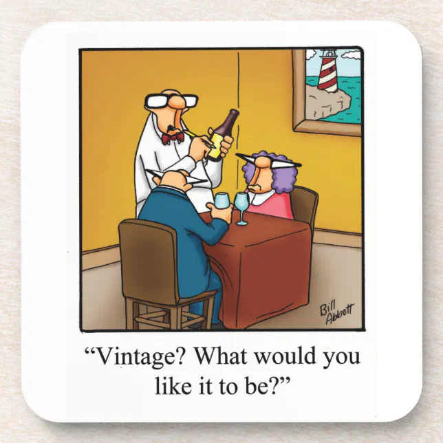 Funny Wine Humor Coaster Set "Spectickles" | Zazzle