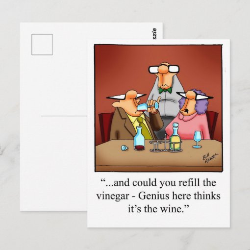 Funny Wine Humor Postcard "Spectickles" | Zazzle