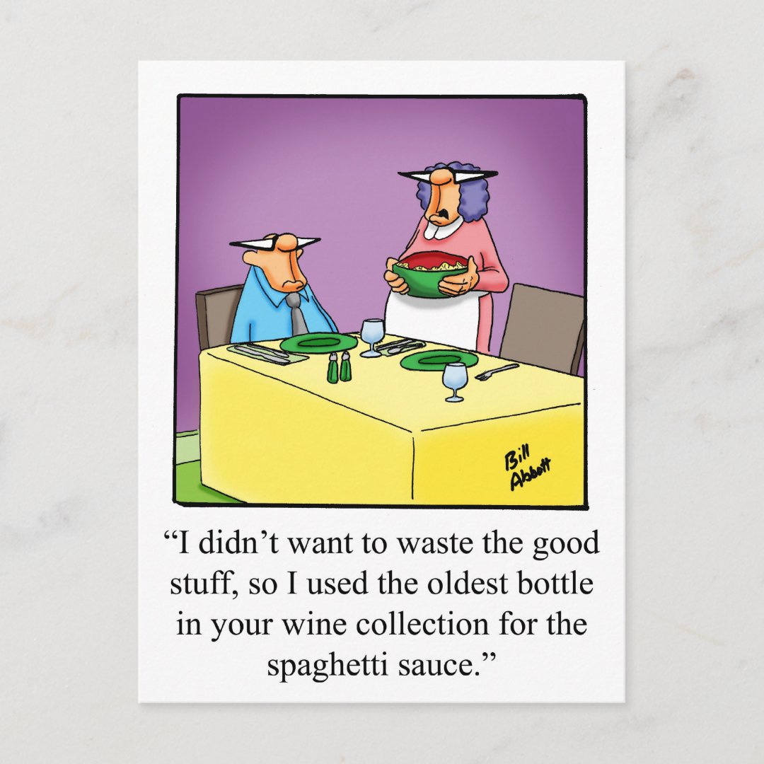 Funny Wine Humor Postcard "Spectickles" | Zazzle