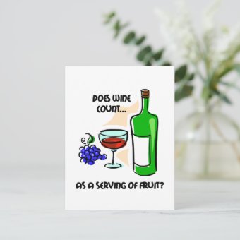 Funny wine humor saying postcard | Zazzle