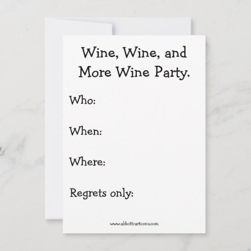 Funny Wine Party Humor Invitations | Zazzle