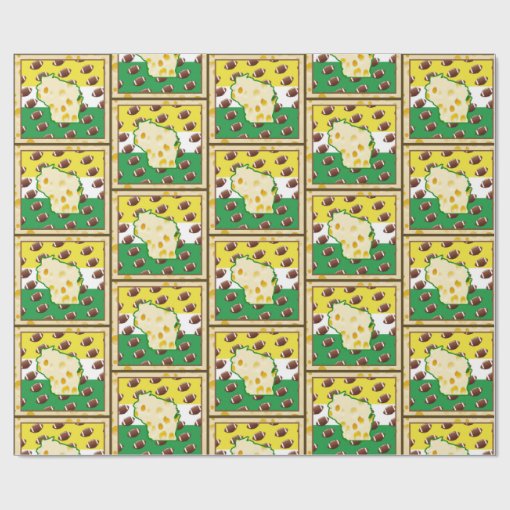 Funny Wisconsin Cheese Head Football Birthday Wrapping Paper | Zazzle