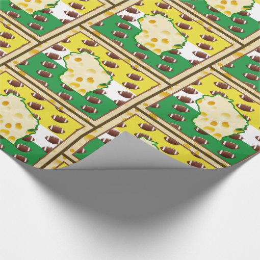 Funny Wisconsin Cheese Head Football Birthday Wrapping Paper | Zazzle