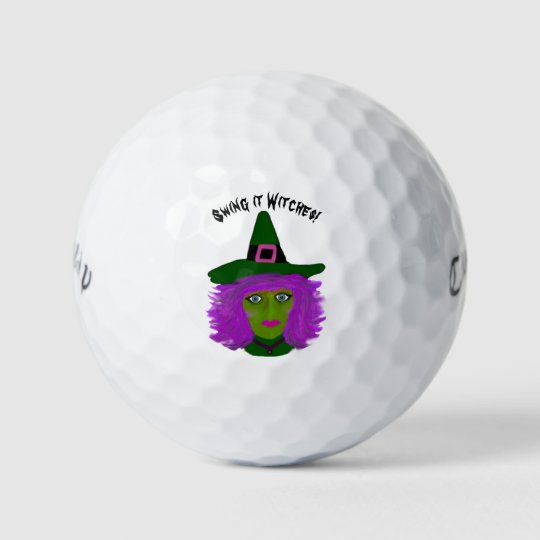 Funny Witch Halloween Golf Balls | Zazzle.com