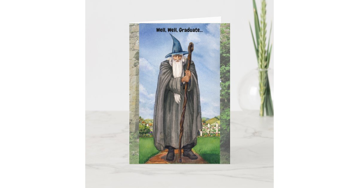 Funny Wizard Graduation Card | Zazzle