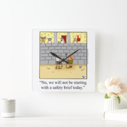 Funny "Work Safety" Humor Wall Clock | Zazzle