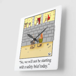 Funny "Work Safety" Humor Wall Clock | Zazzle