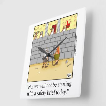Funny "Work Safety" Humor Wall Clock | Zazzle