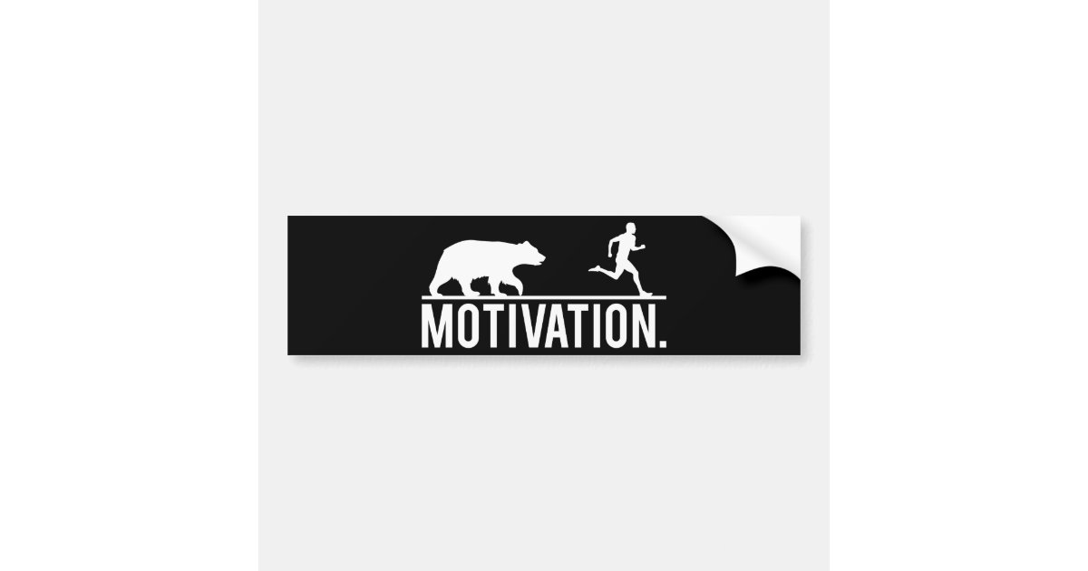 Funny Workout Motivation - Bear Chasing Jogger Bumper Sticker | Zazzle