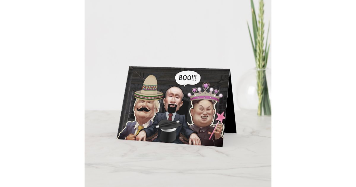 Funny World Leaders in Costume Halloween Card | Zazzle