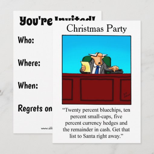 Funny X-mas Party Financial Invitation | Zazzle