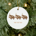 Funny Yak Yak Yak Pun Cute Cartoon Yaks Ceramic Ornament | Zazzle