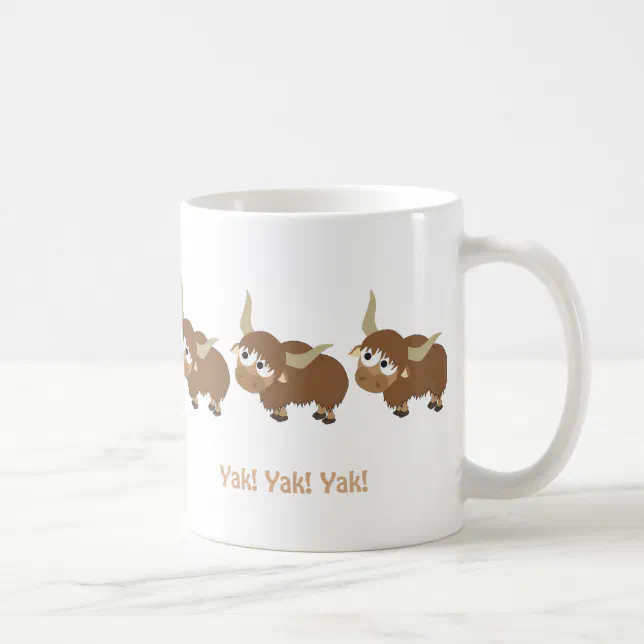Funny Yak Yak Yak Pun Cute Cartoon Yaks Coffee Mug | Zazzle