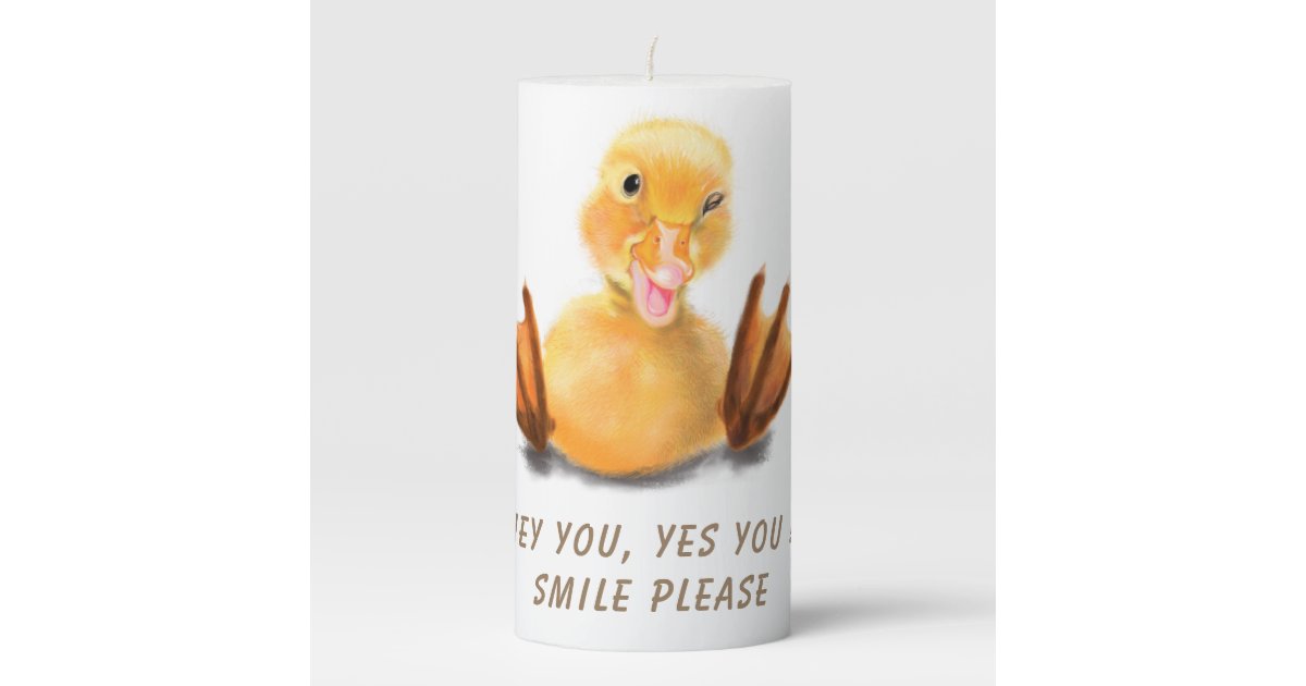 Funny Yellow Duck Playful Wink Candle Smile | Zazzle