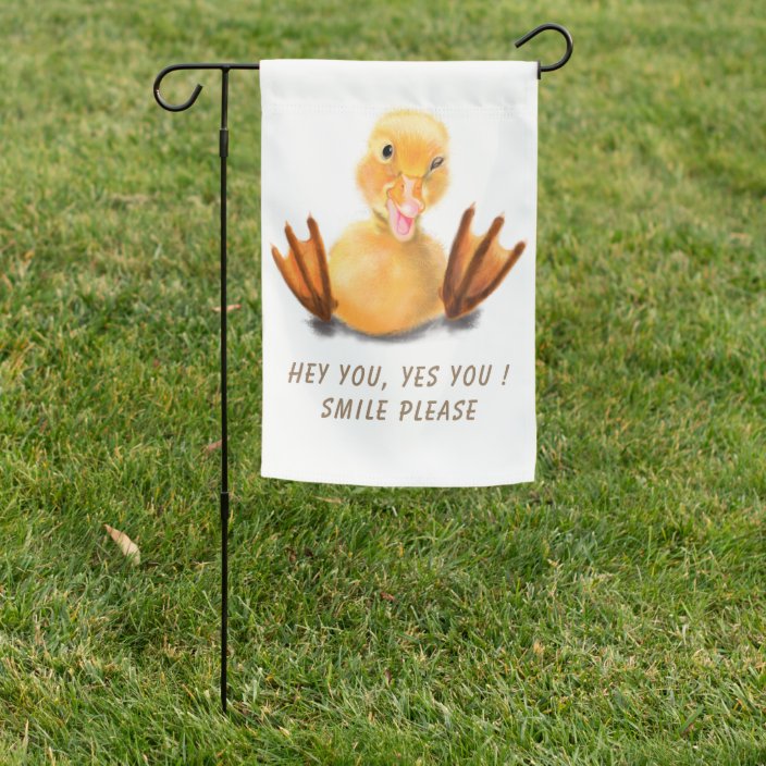 Funny Yellow Duck Playful Wink Happy Smile Cartoon Garden Flag | Zazzle.com