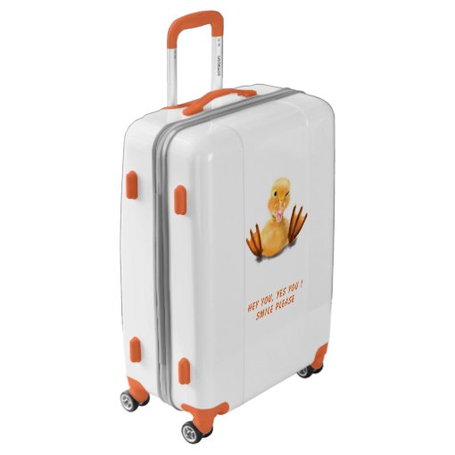 Funny Yellow Duck Playful Wink Happy Smile Cartoon Luggage | Zazzle