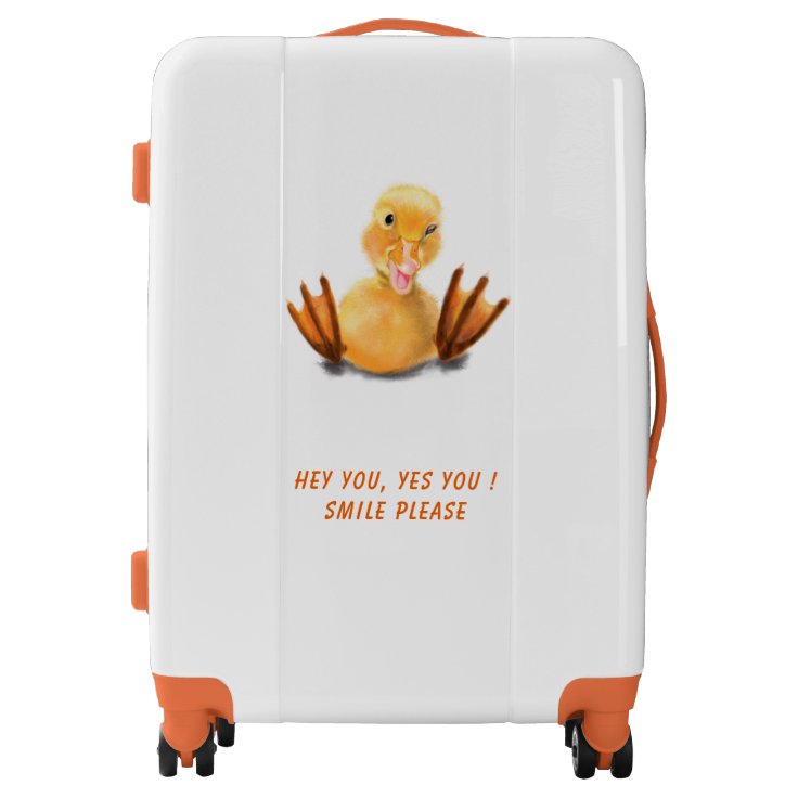 Funny Yellow Duck Playful Wink Happy Smile Cartoon Luggage | Zazzle