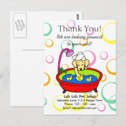 Funny Yellow Lab Cartoon Pet Salon Postcard | Zazzle