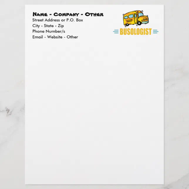 Funny Yellow School Bus Driver Humorous Letterhead | Zazzle