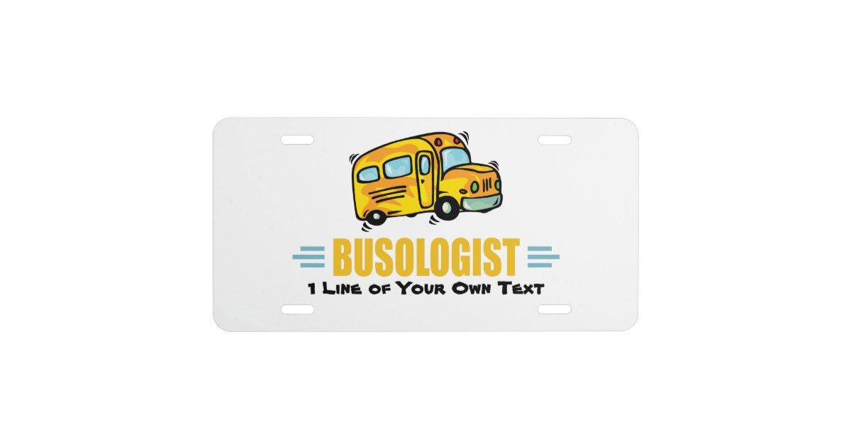 Funny Yellow School Bus Driver Humorous License Plate | Zazzle