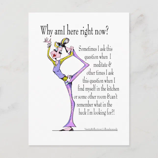 Funny yoga pose, yoga humor postcard | Zazzle