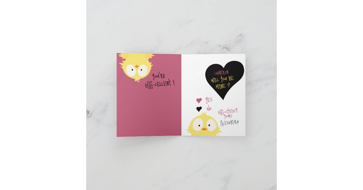 Funny You’re Eggcellent! Chicken Pun Proposal Card | Zazzle
