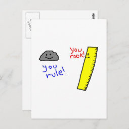 Funny "You Rock, You Rule" products Postcard | Zazzle