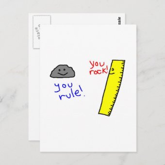 Funny "You Rock, You Rule" products Postcard | Zazzle