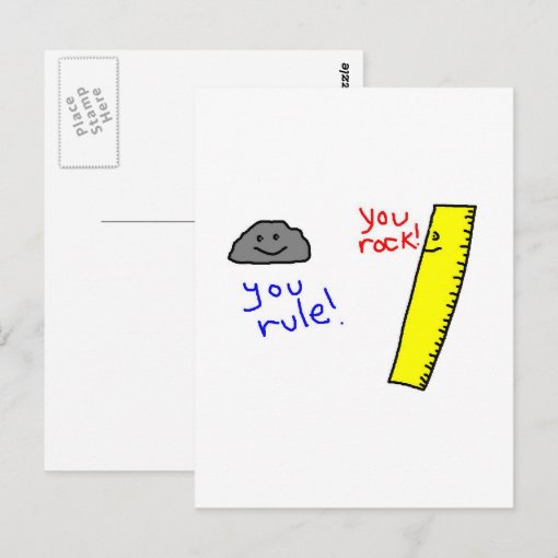 Funny "You Rock, You Rule" products Postcard | Zazzle