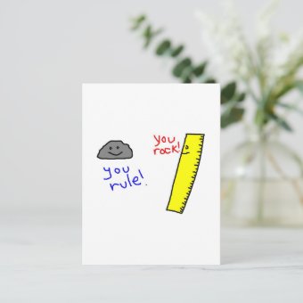 Funny "You Rock, You Rule" products Postcard | Zazzle