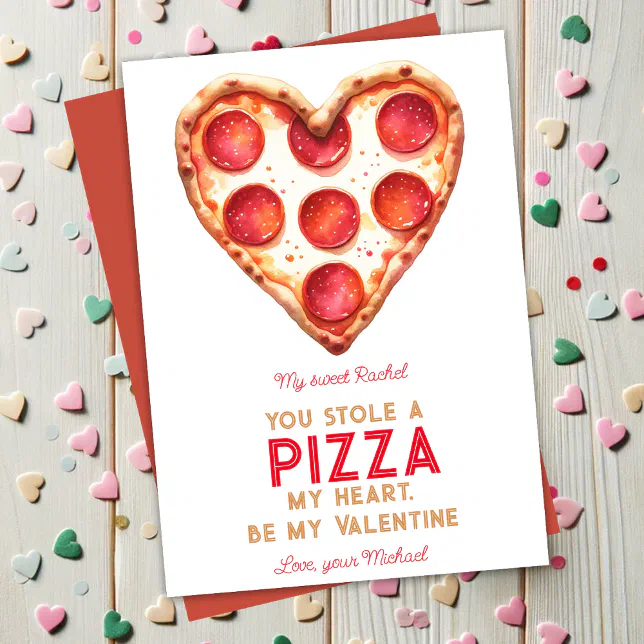 Funny You Stole A Pizza My Heart Valentine’s Card | Zazzle