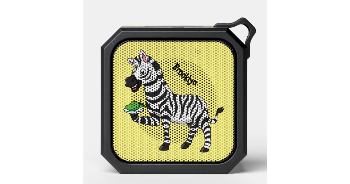 Funny zebra cartoon illustration bluetooth speaker | Zazzle