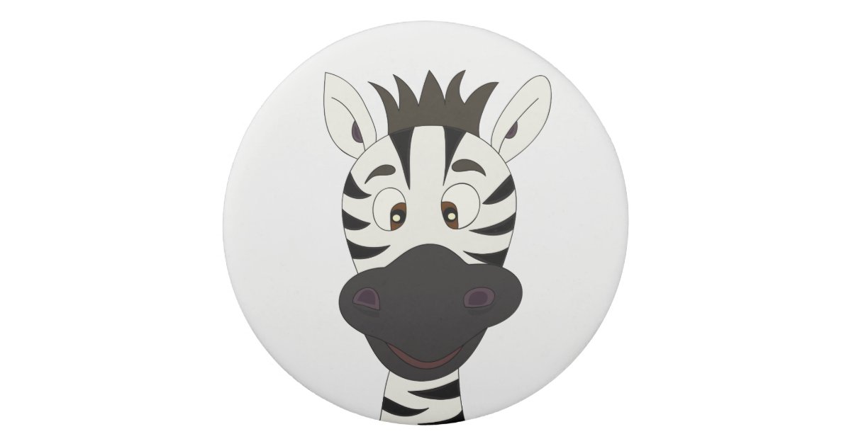 Funny zebra cartoon kids eraser | Zazzle