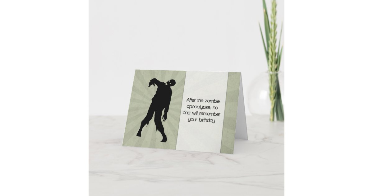 Funny Zombie Birthday Card with Sunburst | Zazzle